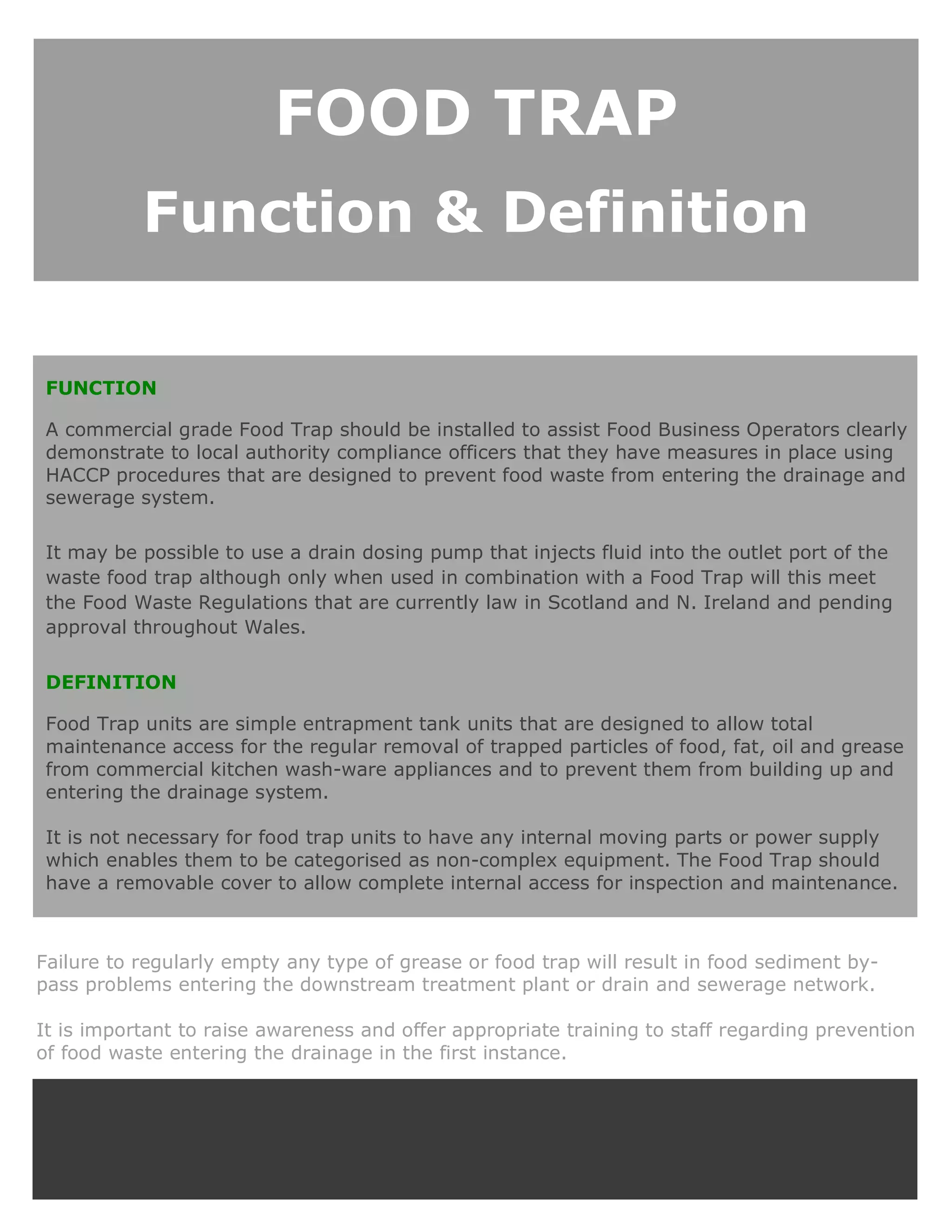 Food Trap Guide - Scotland & N. Ireland | PDF