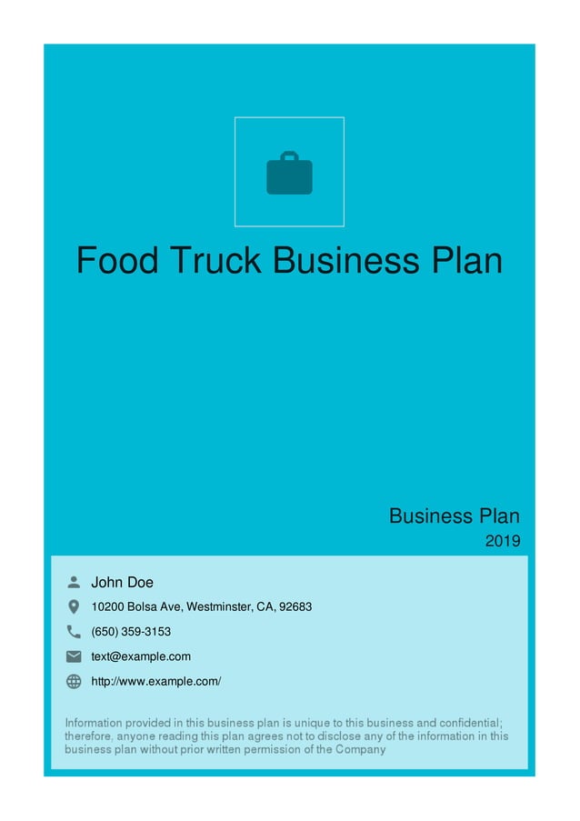Food truck business plan example | PDF