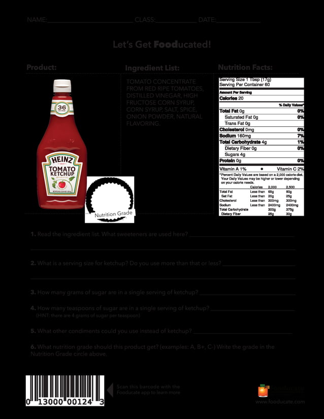 Fooducate worksheets | PDF