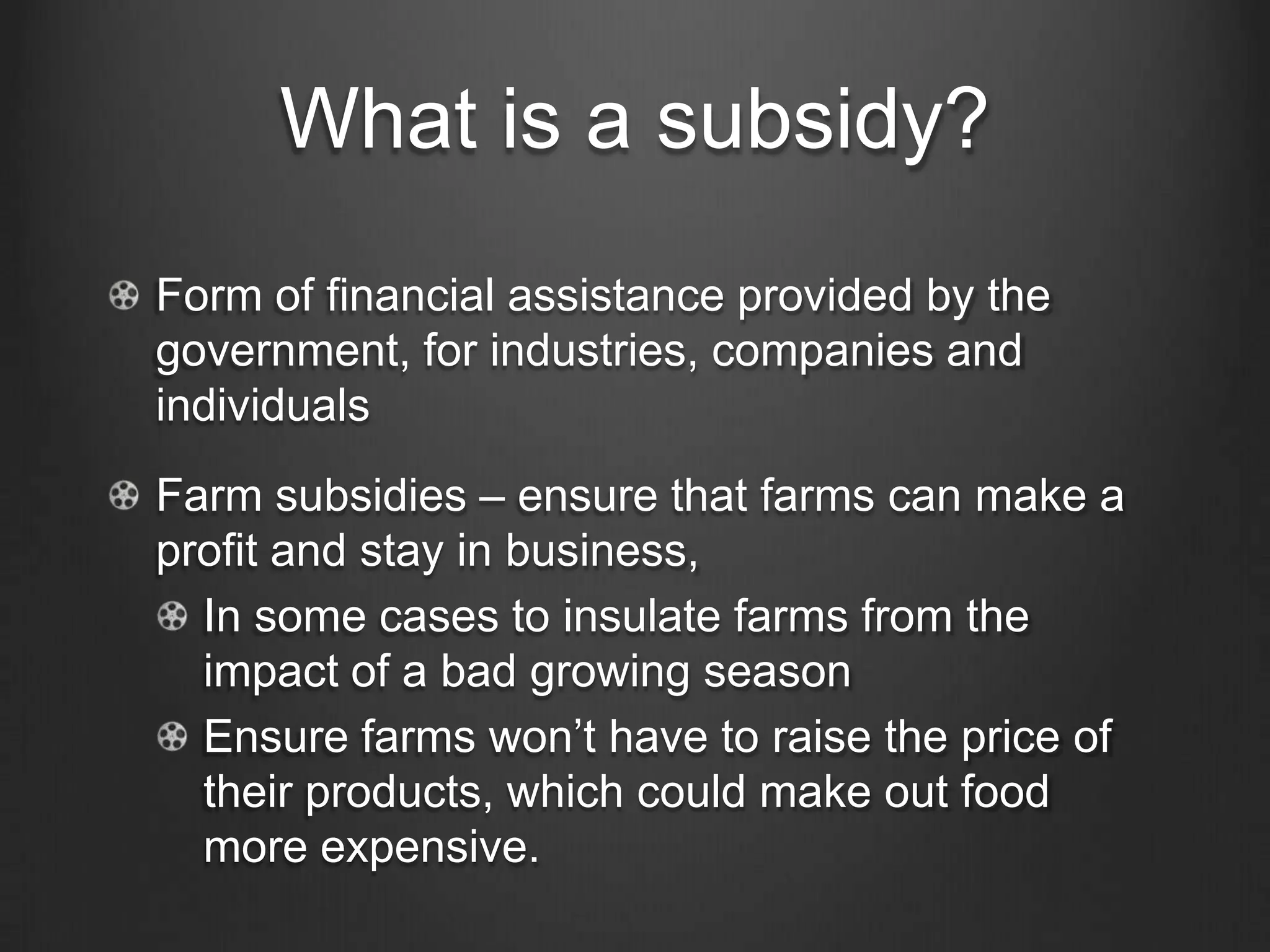 Food unit subsidies | PPTX