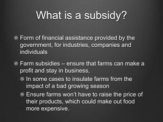 Food unit subsidies | PPTX