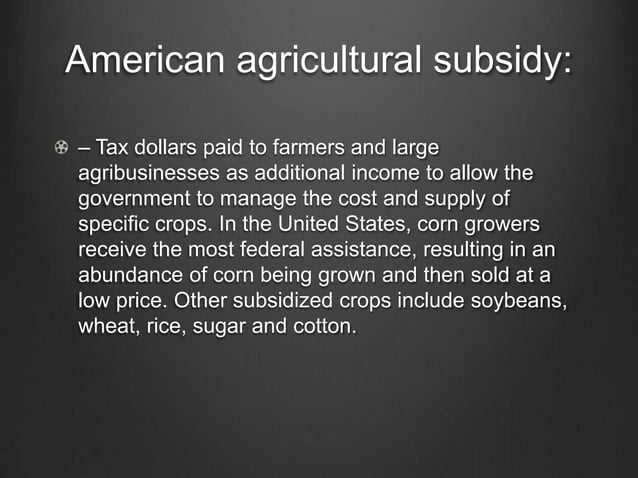 Food unit subsidies | PPTX