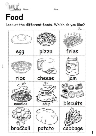 Food vocab | DOCX