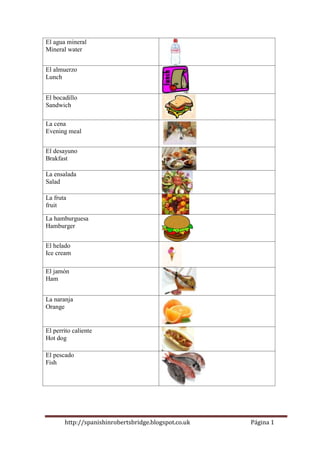 Food vocabulary. vocabulario comida | PDF