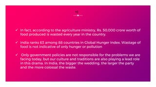 FOOD WASTAGE AND VALUE OF FOOD | PPTX
