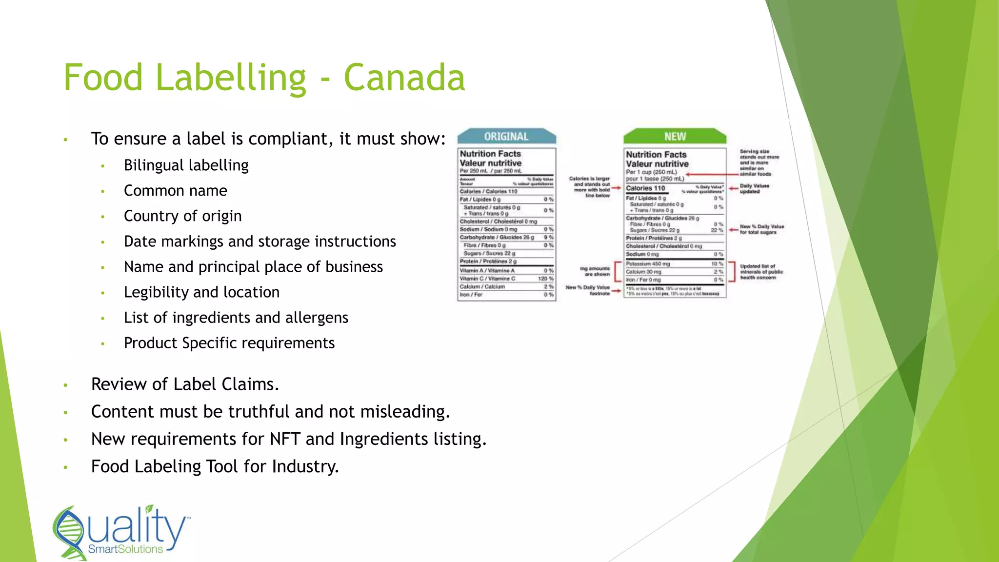 FDA & Health Canada (CFIA) Requirements to Sell Foods in North America | PPT