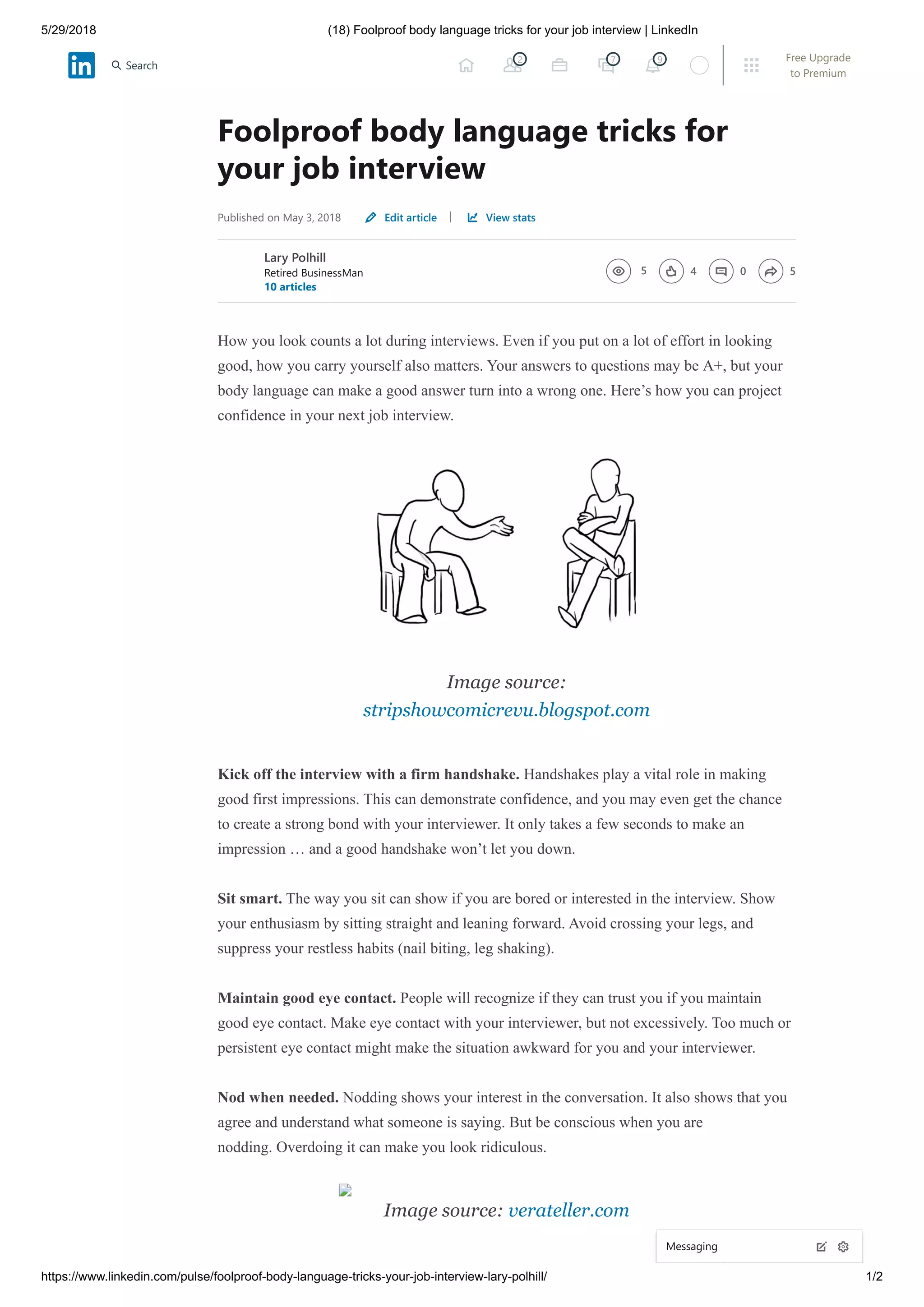 Foolproof body language tricks for your job interview | PDF | Resume ...