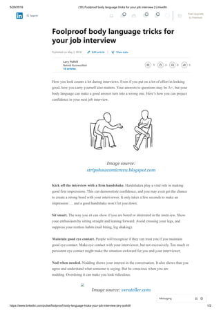 Foolproof body language tricks for your job interview | PDF | Resume ...