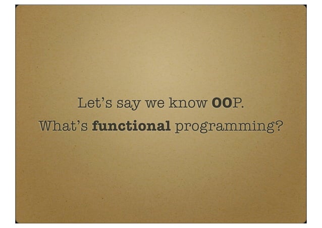 Functional OO programming (as part of the the PTT lecture) | PPT
