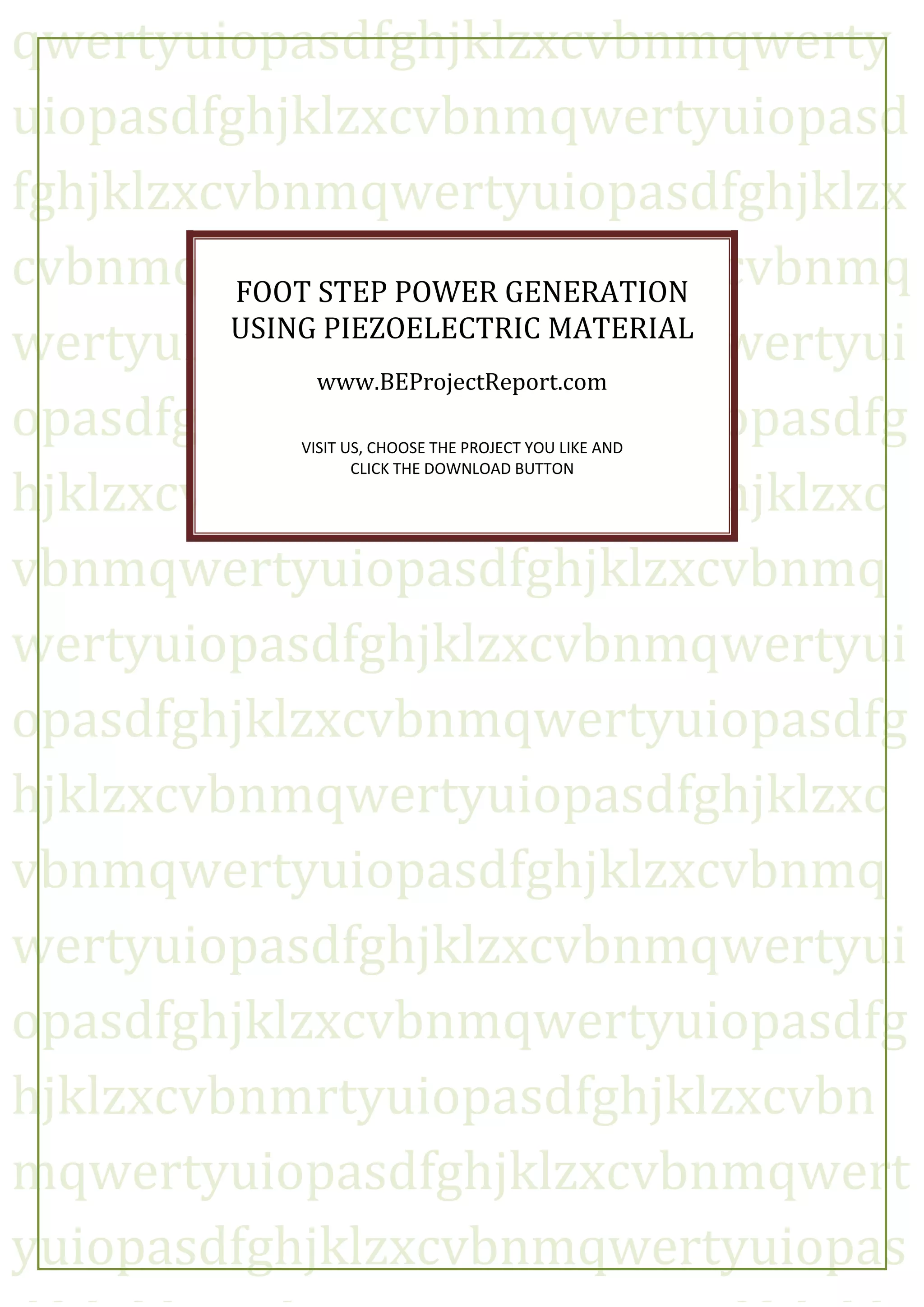 Foot step-power-generation-using-piezoelectric-material | PDF