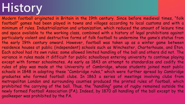 Presentation on Football (Soccer) | PDF | Soccer | Sports