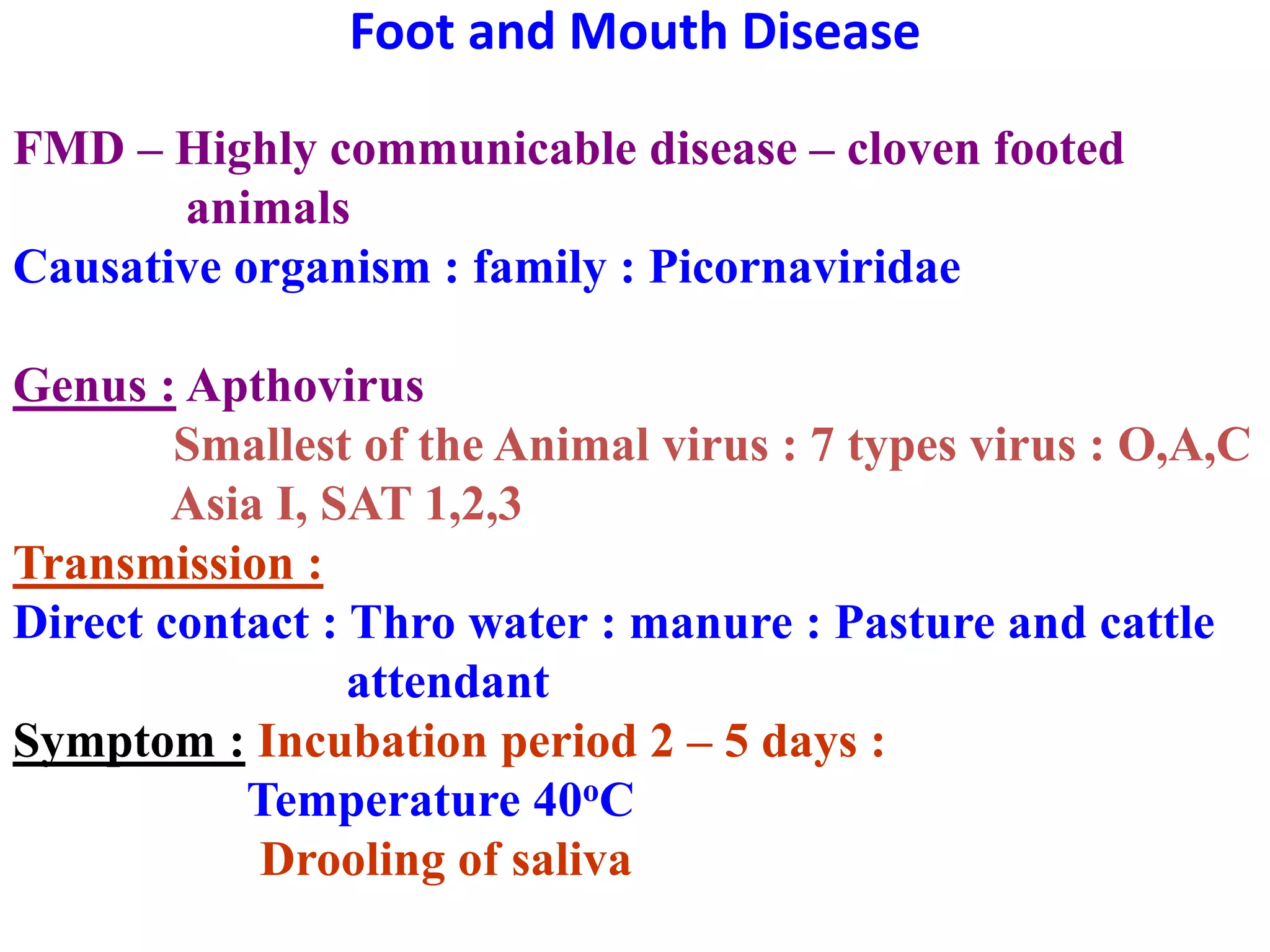 Foot and Mouth Disease .ppt