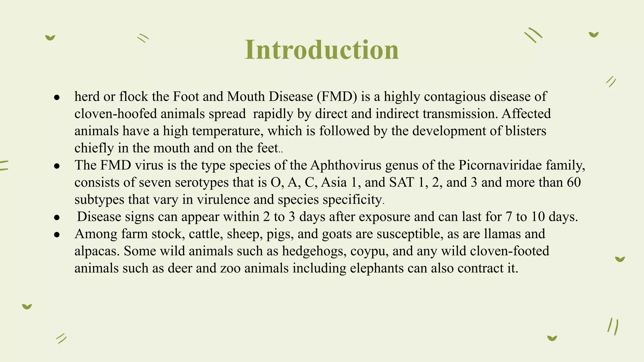 Foot and Mouth Disease | PPT
