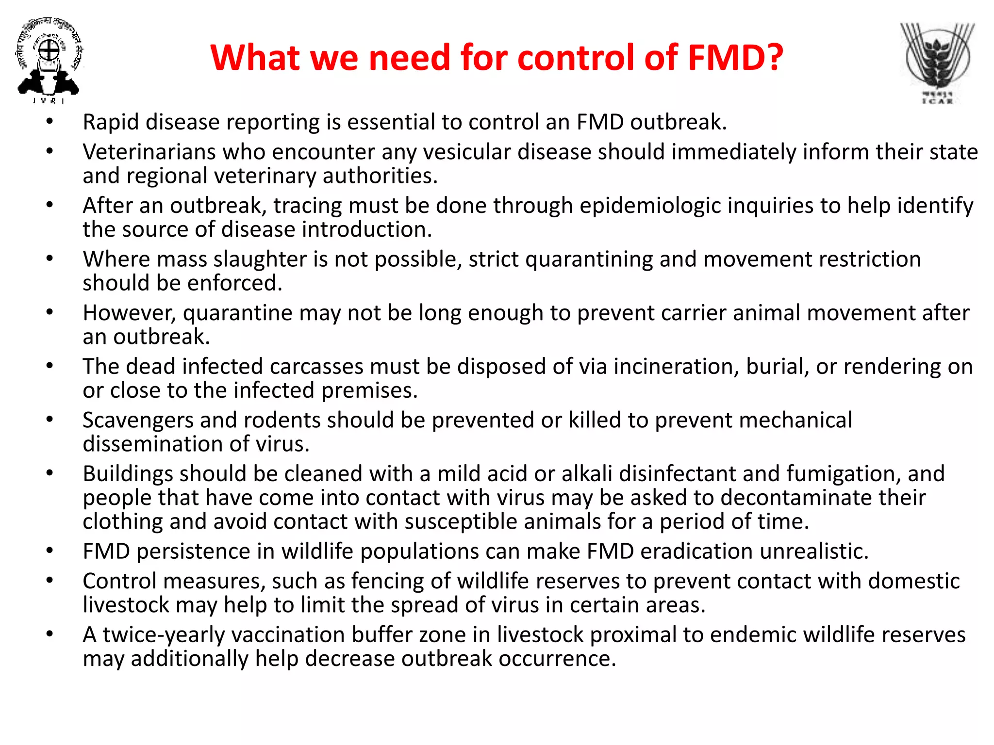 Foot and mouth disease: An Indian perspective | PPTX