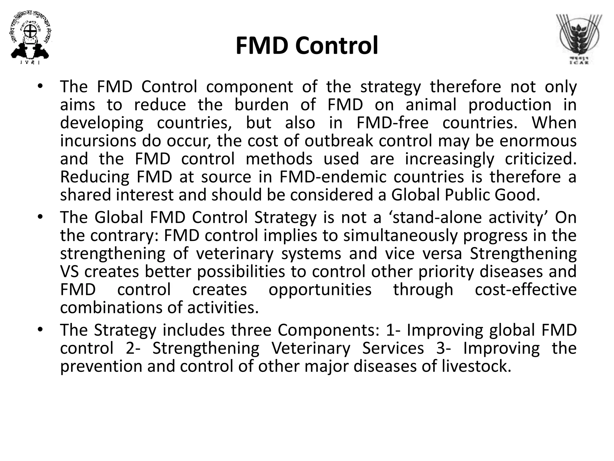 Foot and mouth disease: An Indian perspective | PPTX