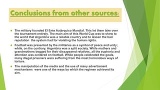 World Cup and Military Dictatorship of 1978 | PPT