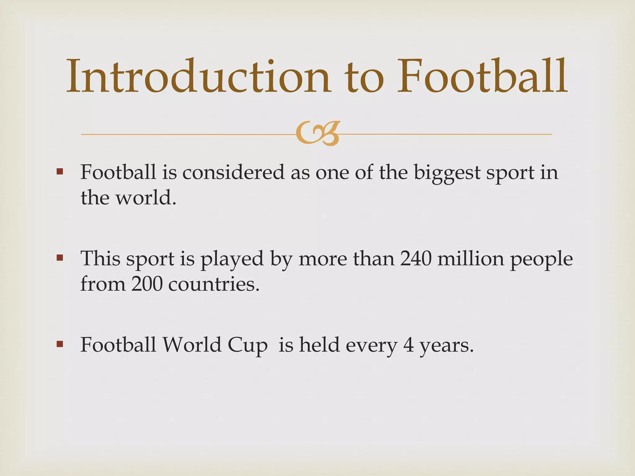 Football | PPTX | Soccer | Sports
