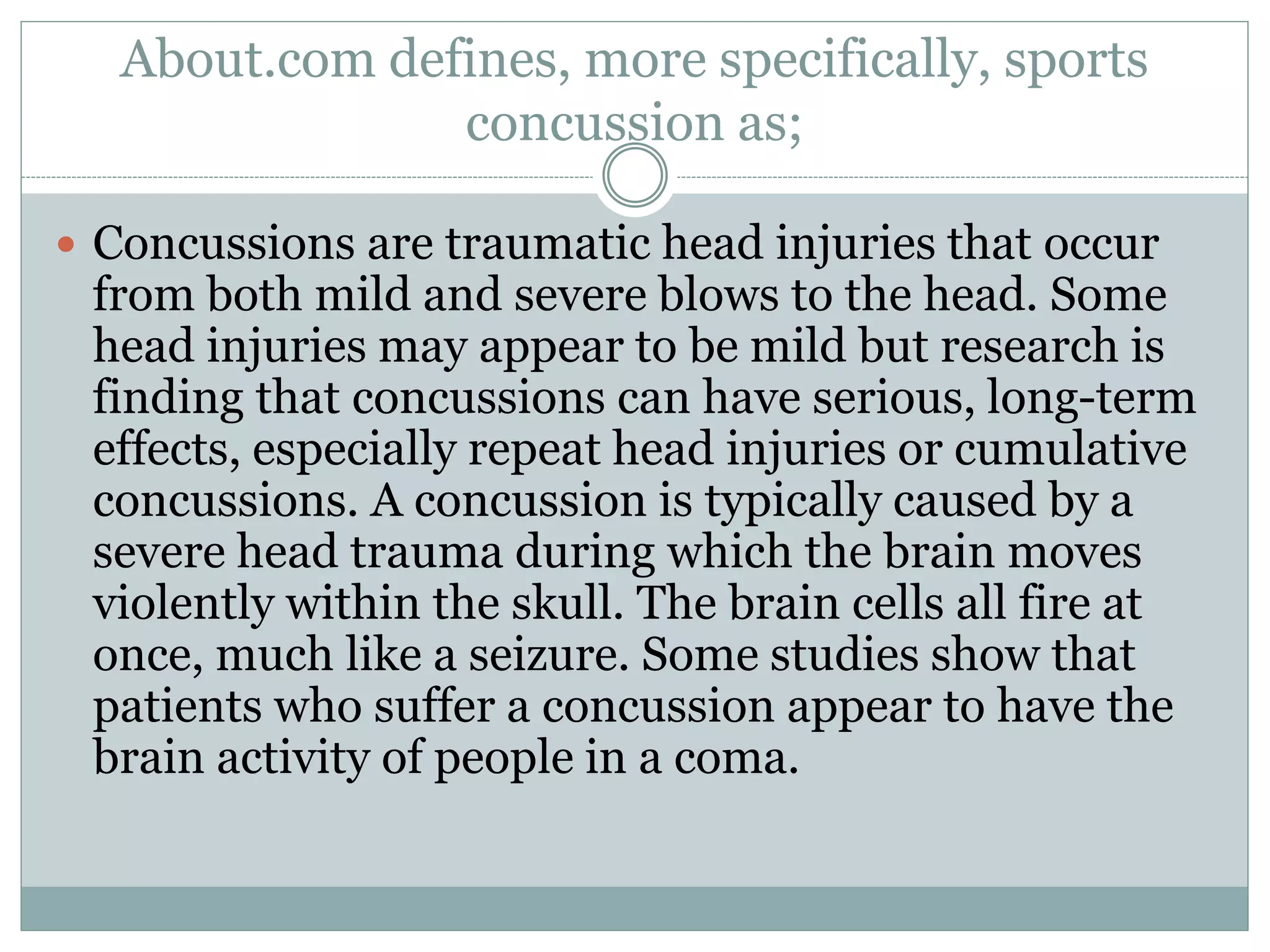 Football concussions | PPTX