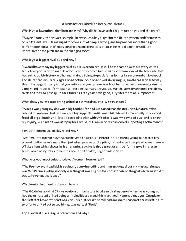 Football interview | PDF