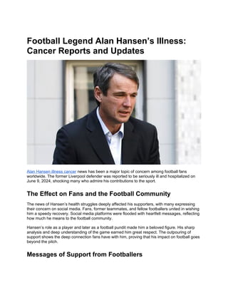 Football Legend Alan Hansen’s Illness: Cancer Reports and Updates | DOCX