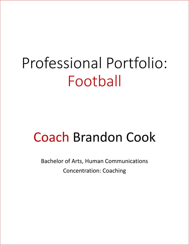 Football Portfolio | PPTX | College Football | College Sports