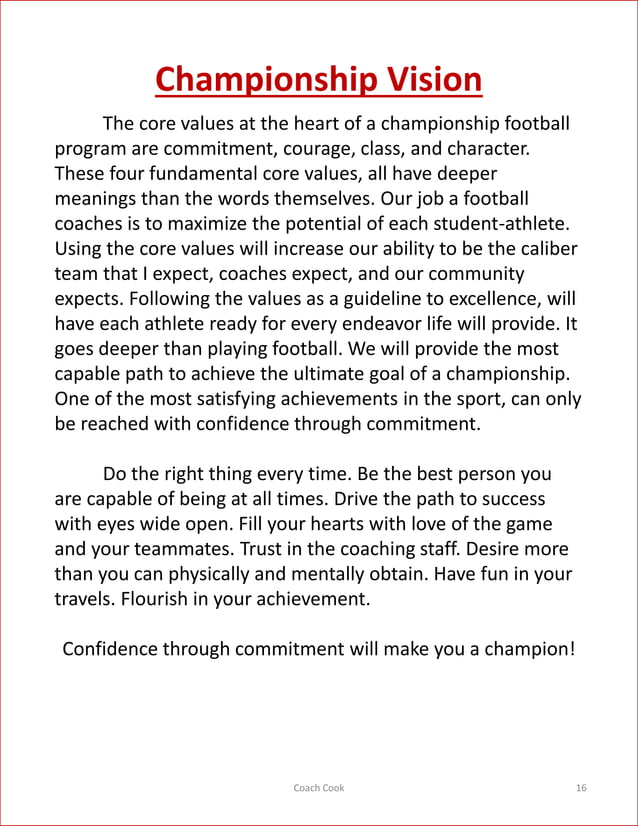 Football Portfolio | PPTX | College Football | College Sports