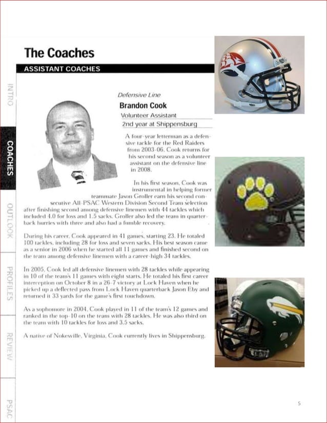 Football Portfolio | PPTX | College Football | College Sports