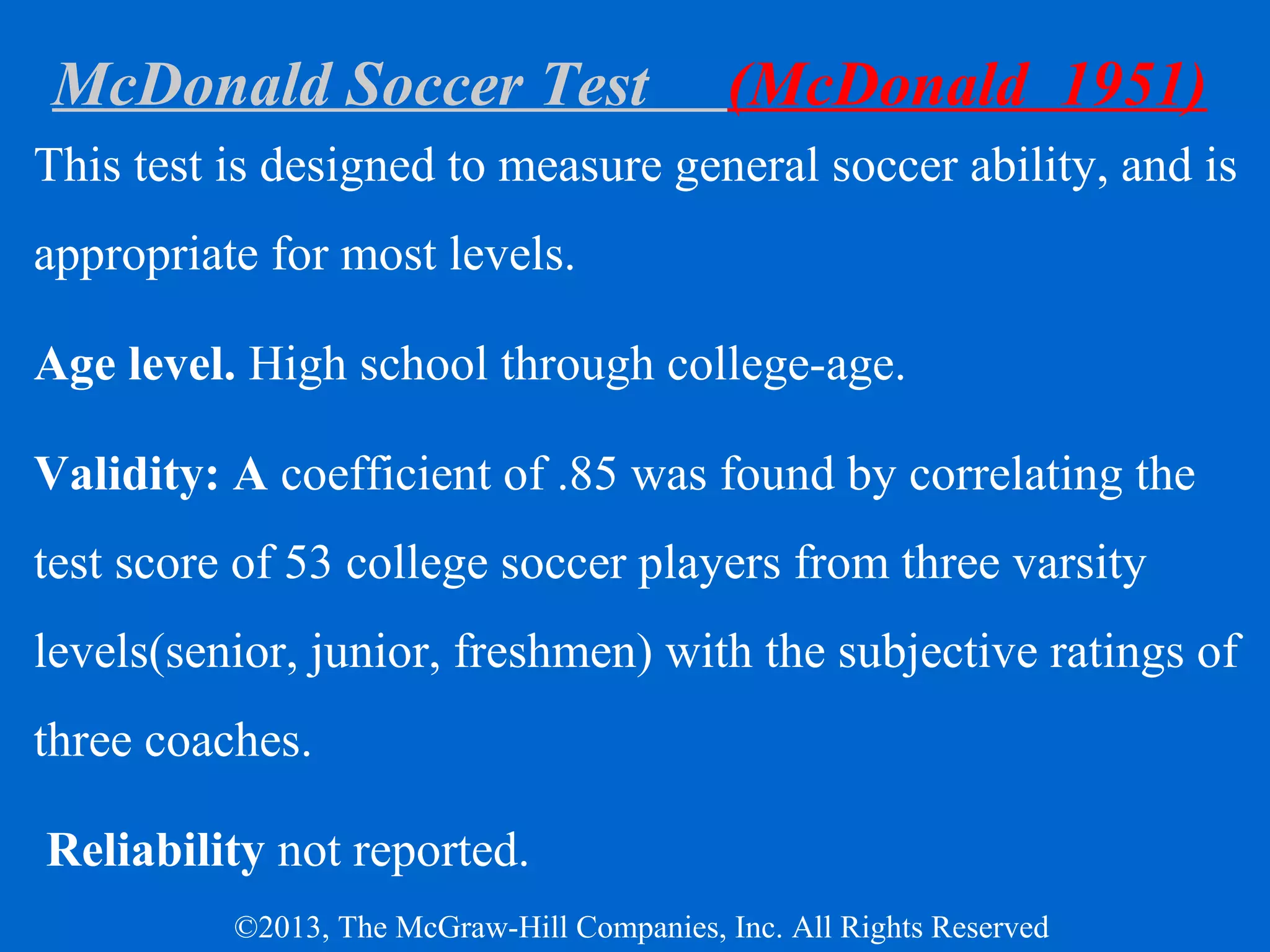 Football tests | PPT