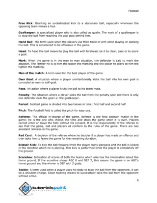 Football tutorial | PDF | Soccer | Sports