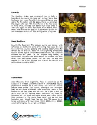 Football tutorial | PDF | Soccer | Sports