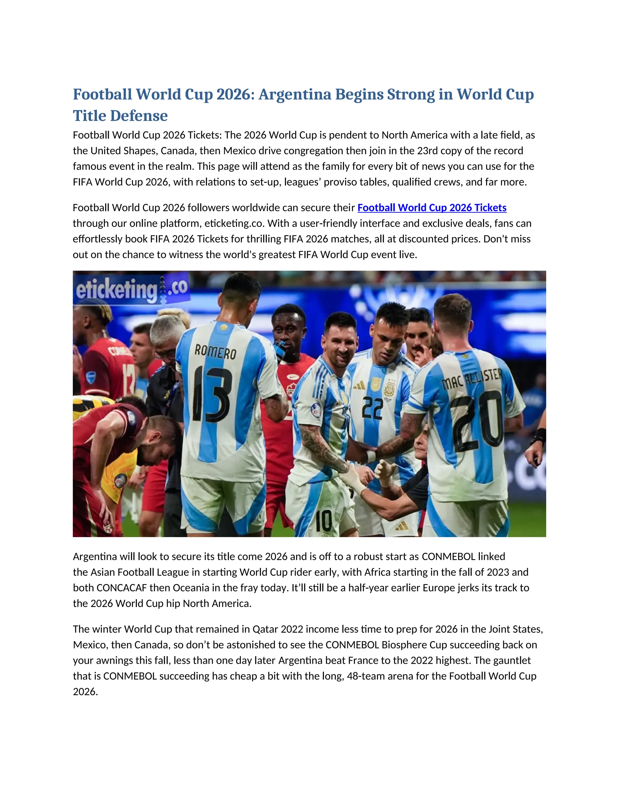 Football World Cup 2026 Argentina Begins Strong in World Cup Title ...