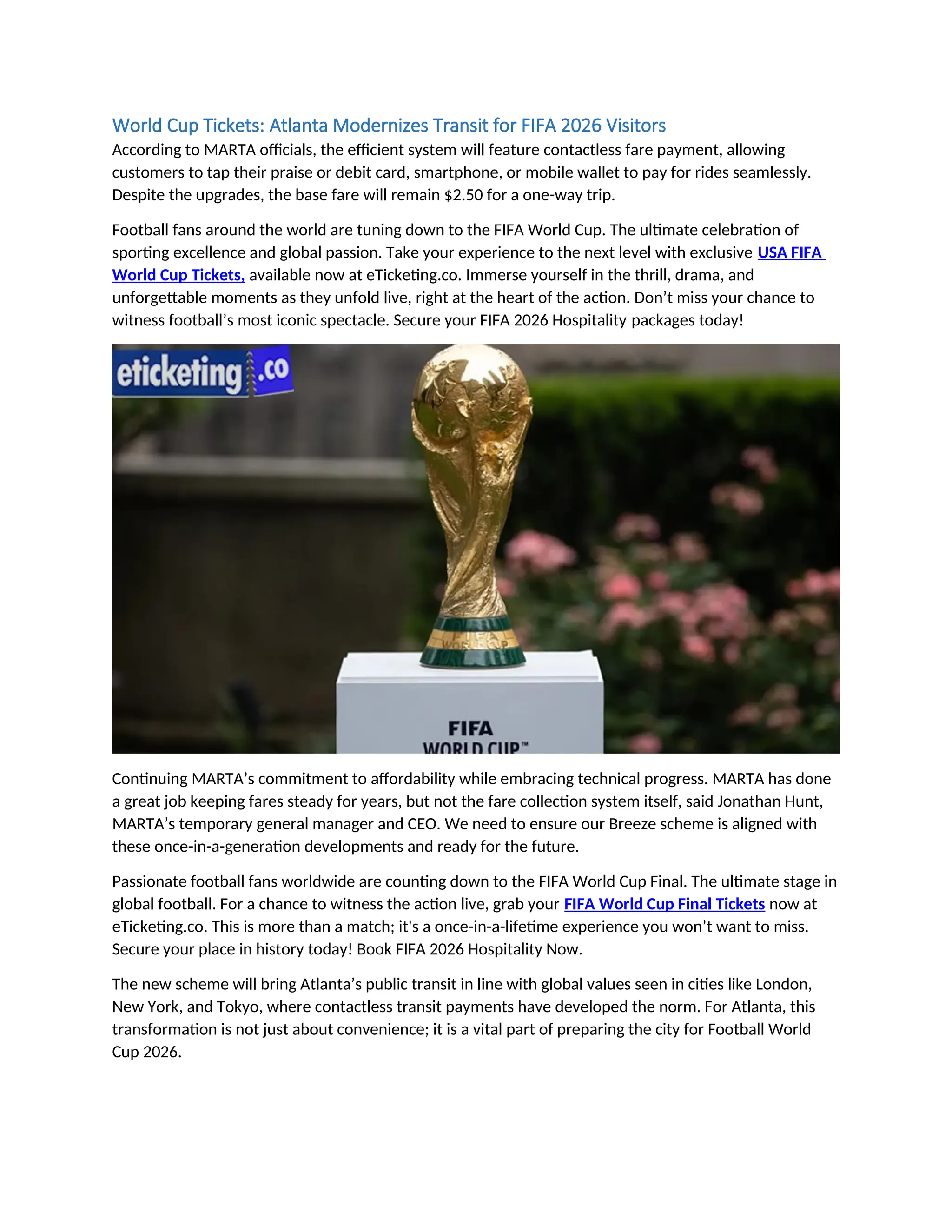 Football World Cup 2026 Atlanta Transit Gets a Boost as MARTA Sets for ...