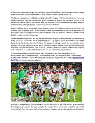 Football World Cup Manuel Neuer confident about playing in Football ...