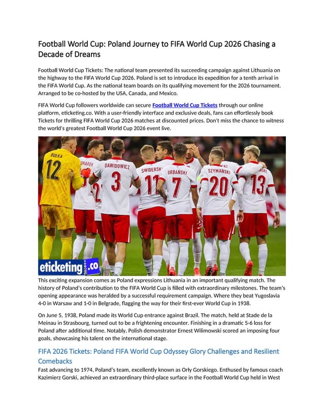 Football World Cup Poland Journey to FIFA World Cup 2026 Chasing a Decade of Dreams.docx
