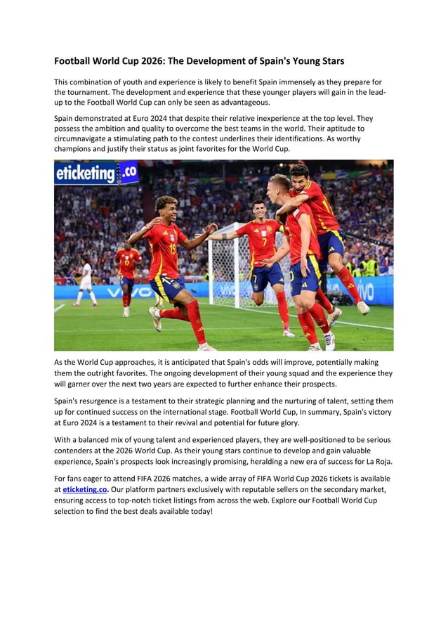 Football World Cup Spain's Promising Future in Football.docx