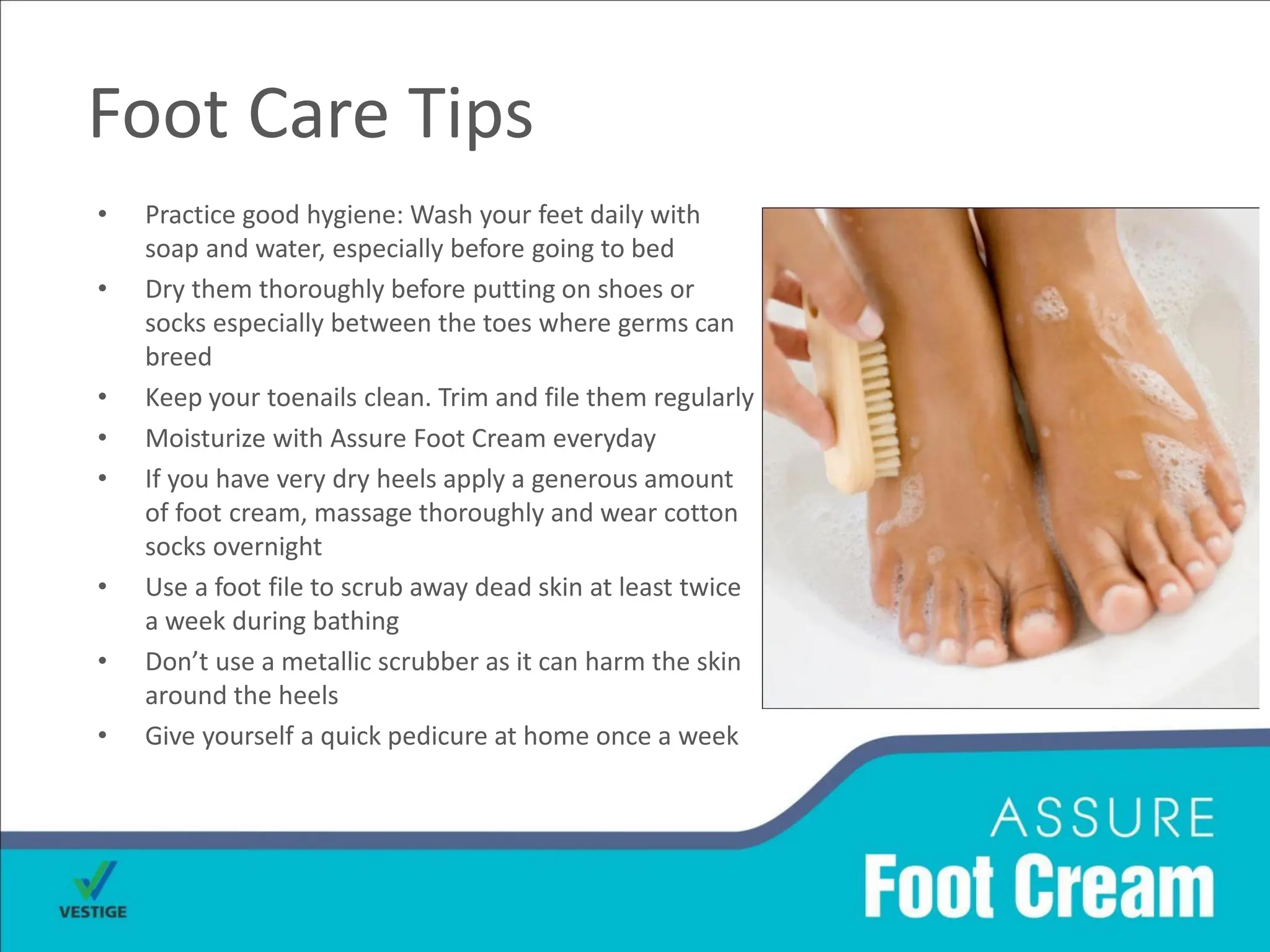 Foot cream - Vestige Assure product training | PDF