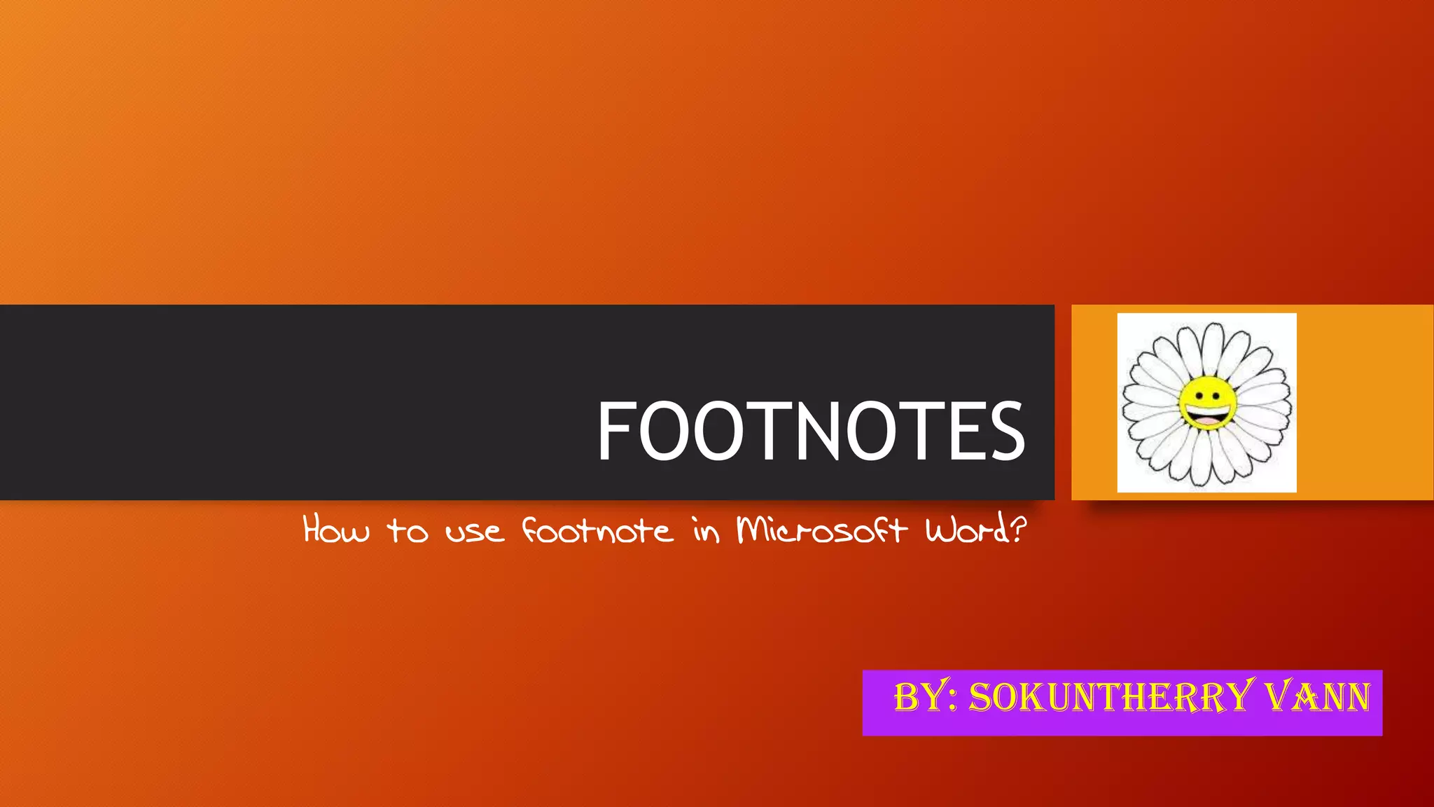 How to use Footnote? | PPT