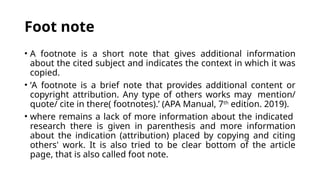 Foot Note and End Note in any research m | PPTX