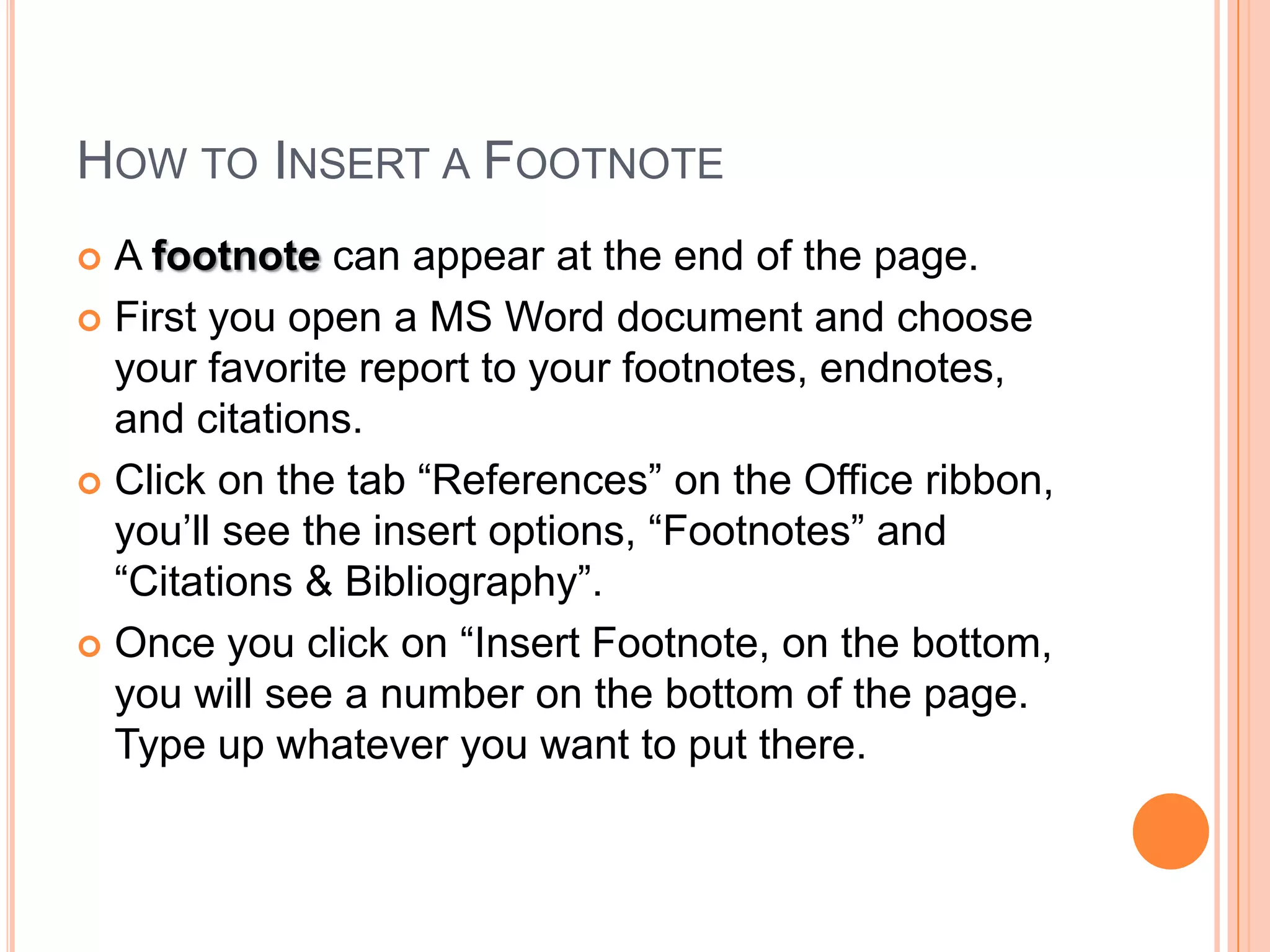 Footnotes, endnotes & citations | PPTX