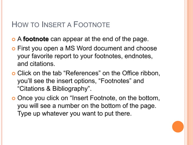 Footnotes, endnotes & citations | PPTX