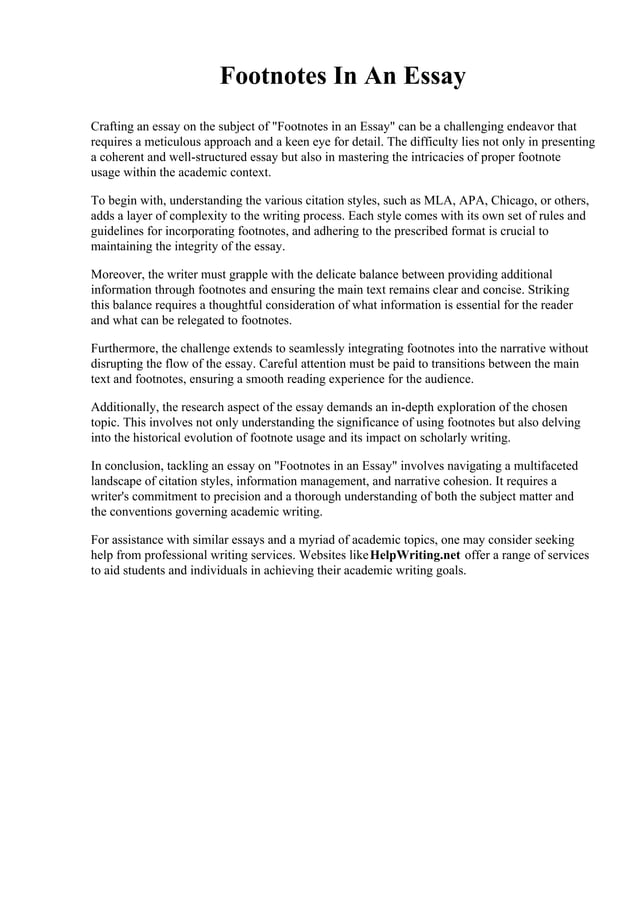 Footnotes In An Essay.pdf | Education