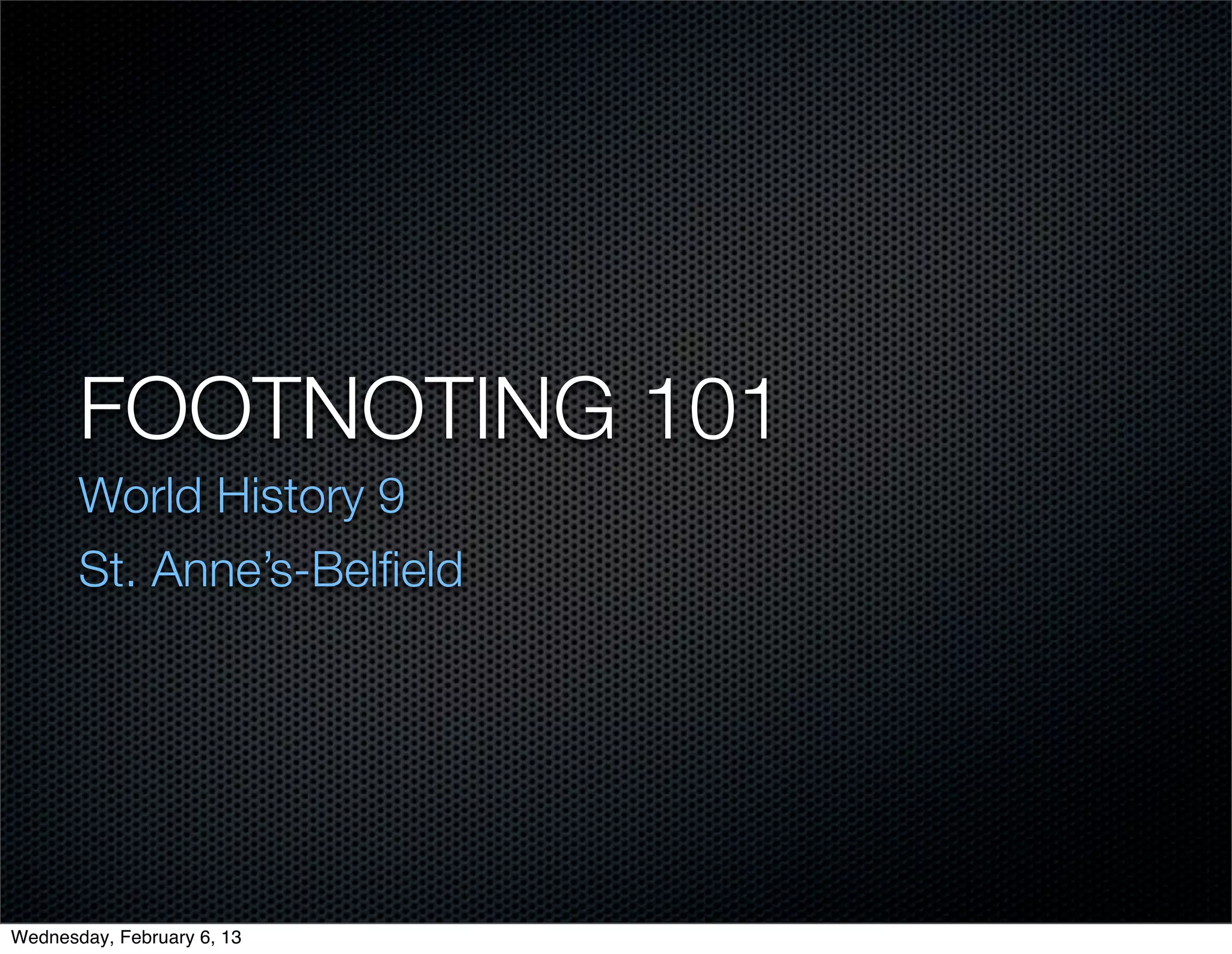 Footnoting 101 1213 | PDF