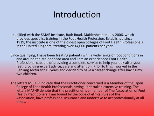 Feet First presentation - May 2012 | PPTX