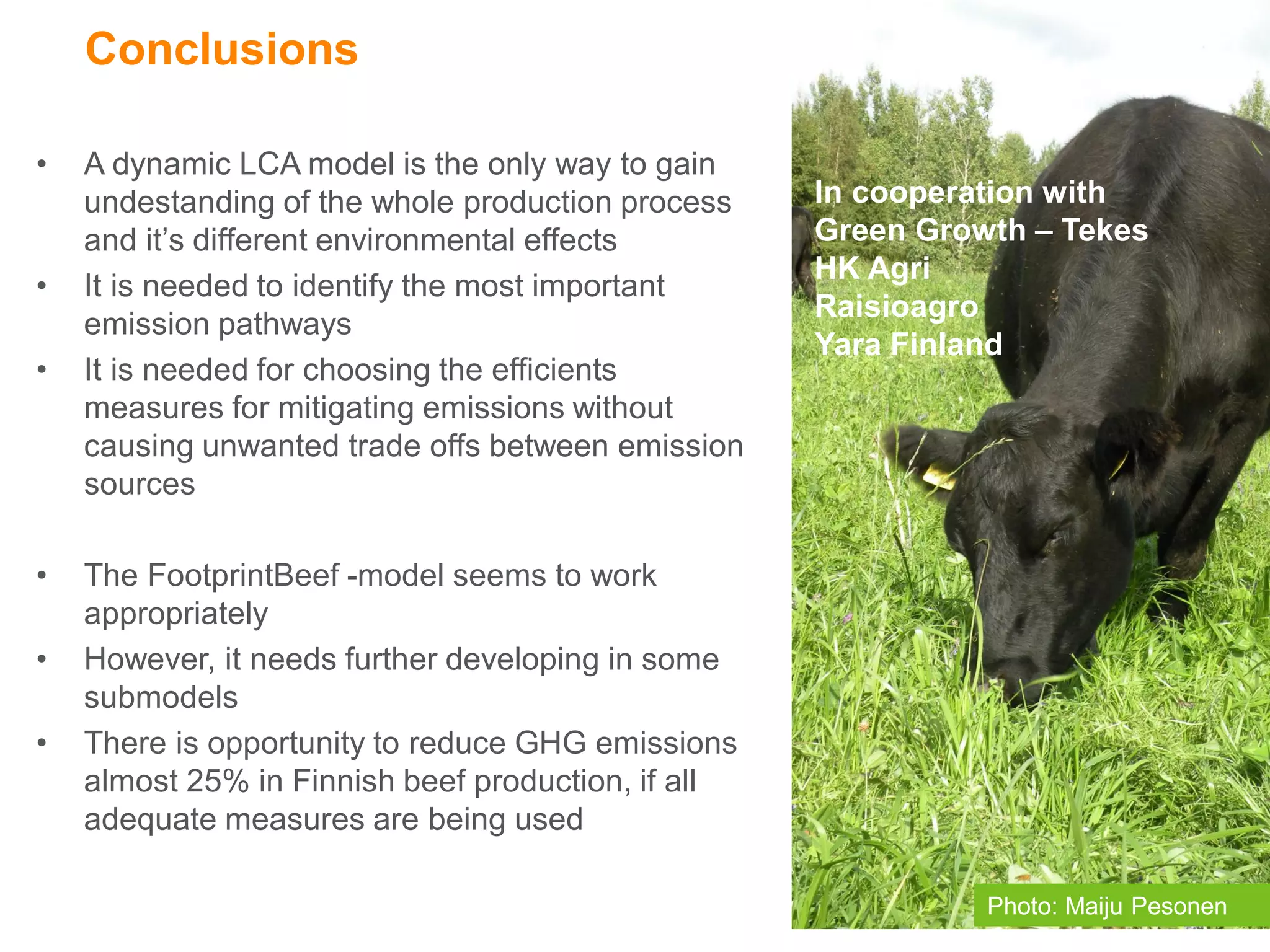 Dynamic LCA model for estimating environmental effects of Finnish beef ...