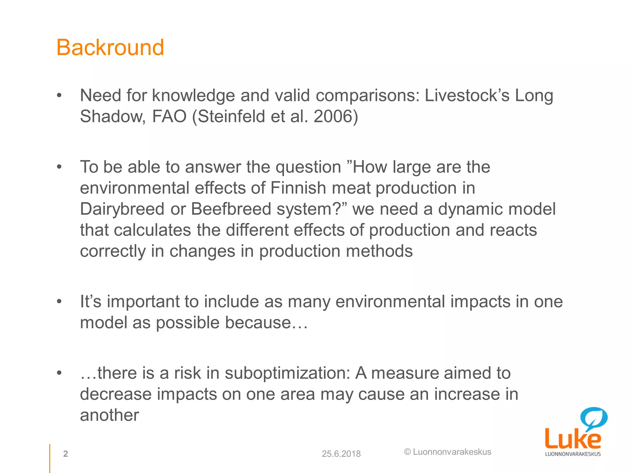 Dynamic LCA model for estimating environmental effects of Finnish beef ...