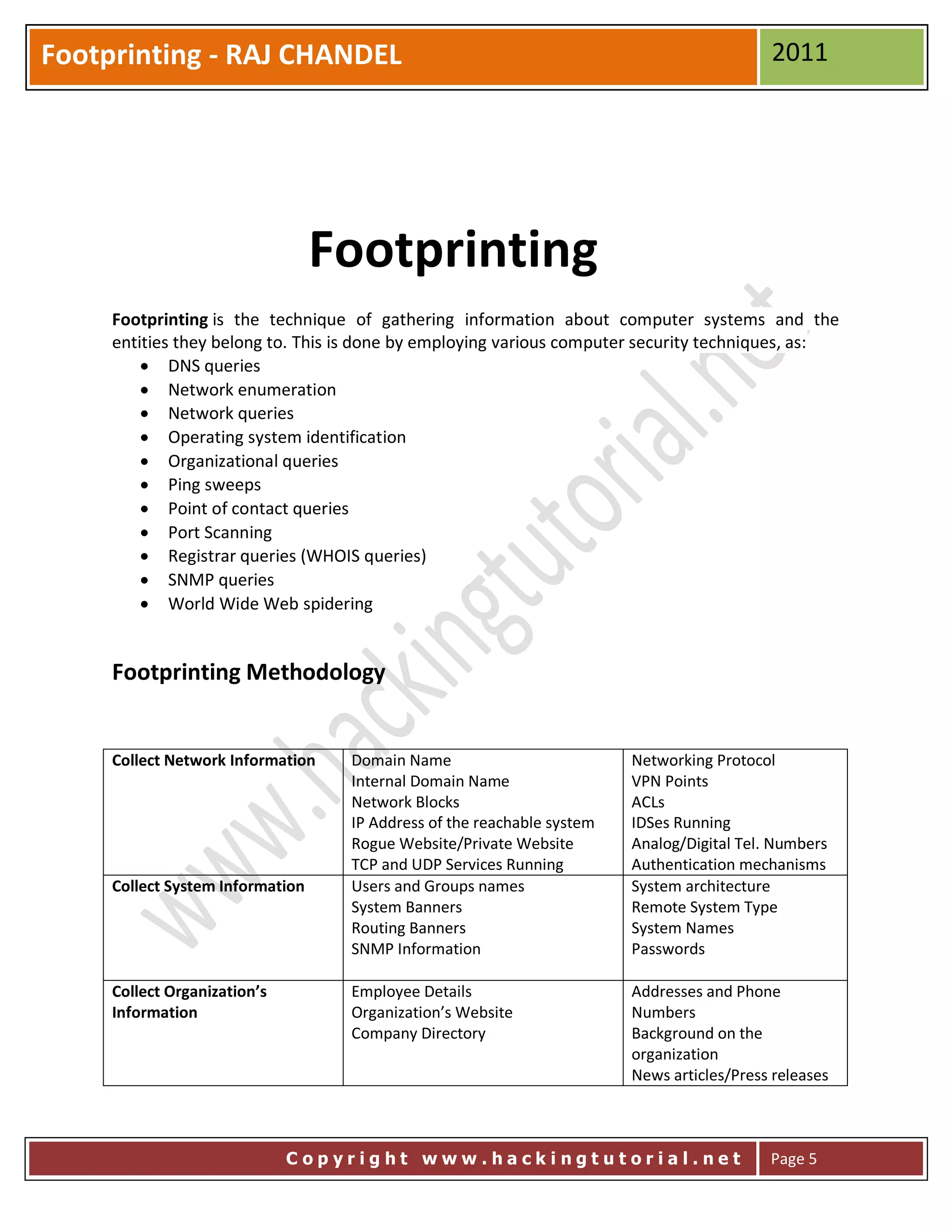 Footprinting | PDF