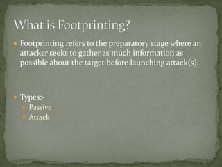Footprinting | PDF | Search | Internet