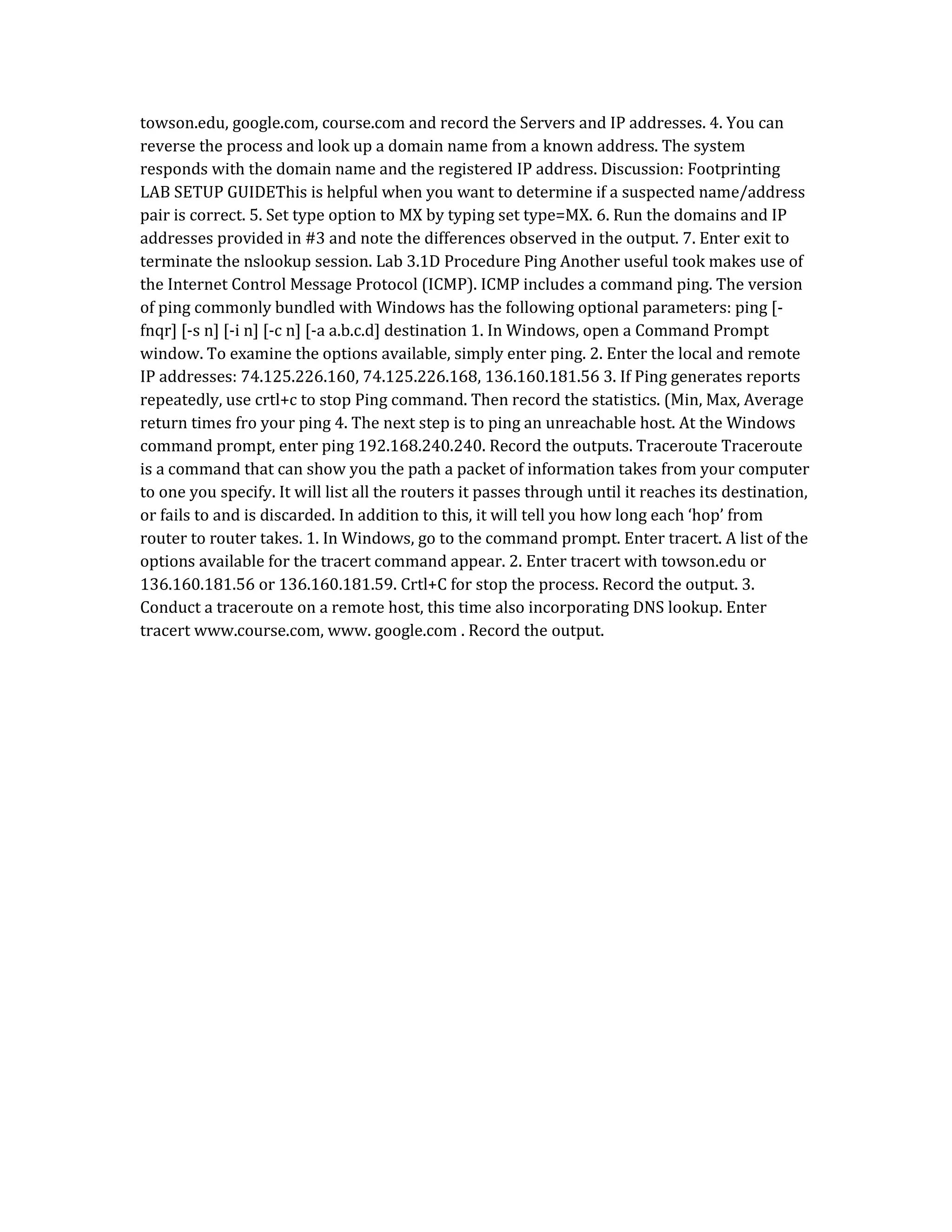 Footprinting LAB SETUP GUIDE.pdf | Computer Networking | Computing