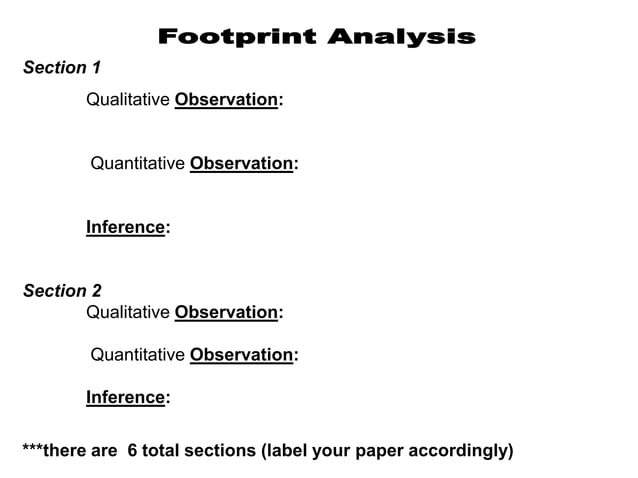 Footprint observation and inference | PPT | Science