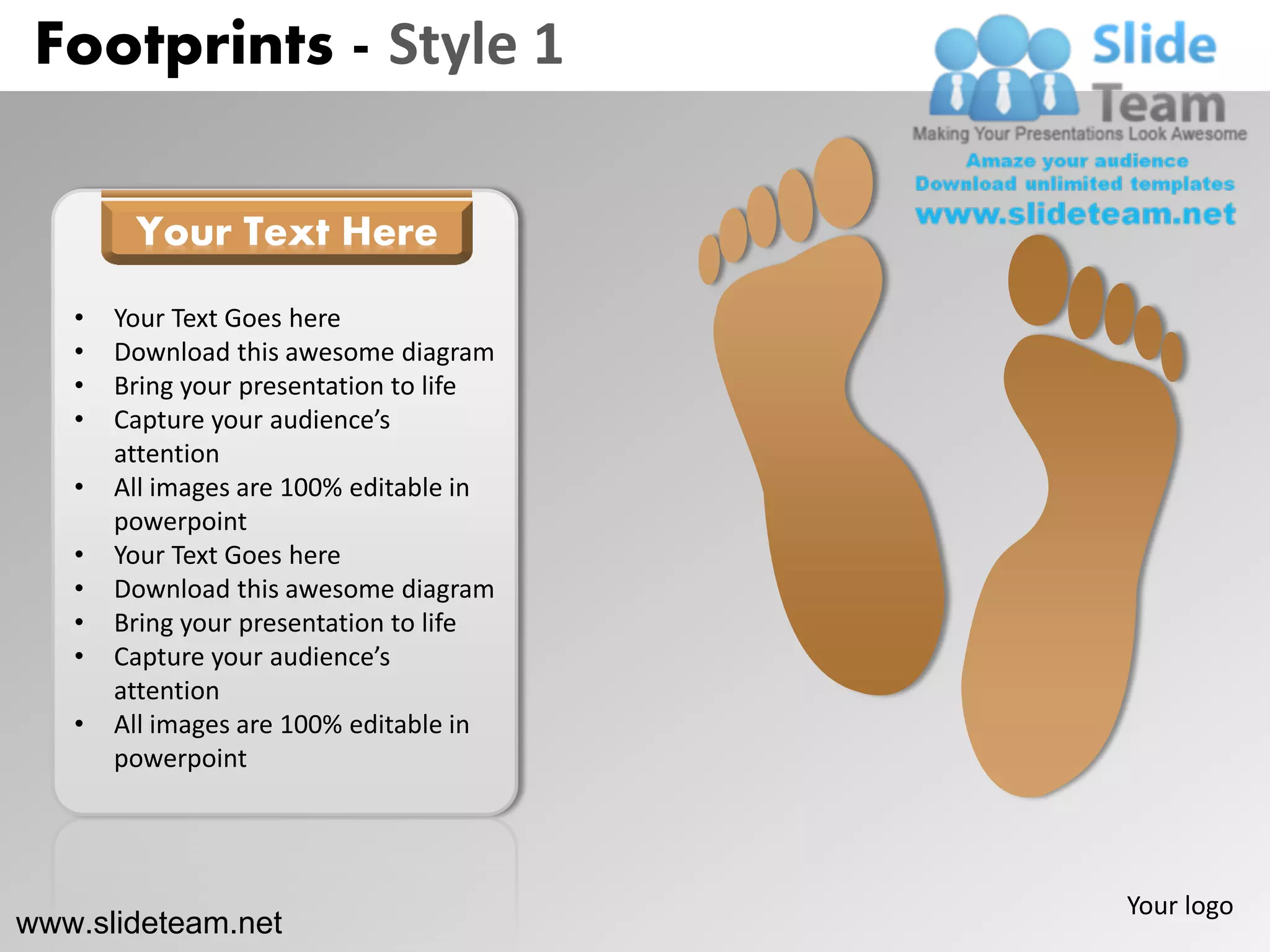 Footprints style design 1 powerpoint ppt templates. | PDF | Computer ...
